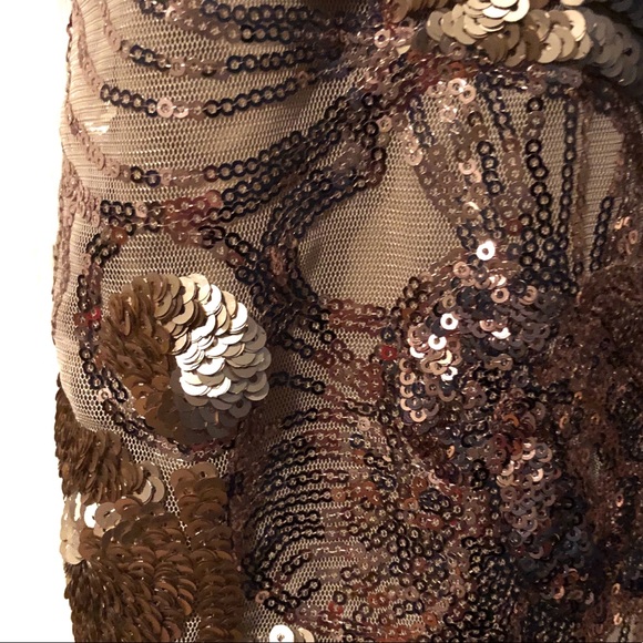 Karlie | Dresses | Karlie Black Sheer Rose Gold Sequin Dress | Poshmark